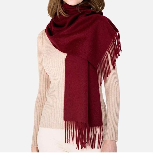 Accessories | Wine Red Cashmere Scarf Nwt | Poshmark